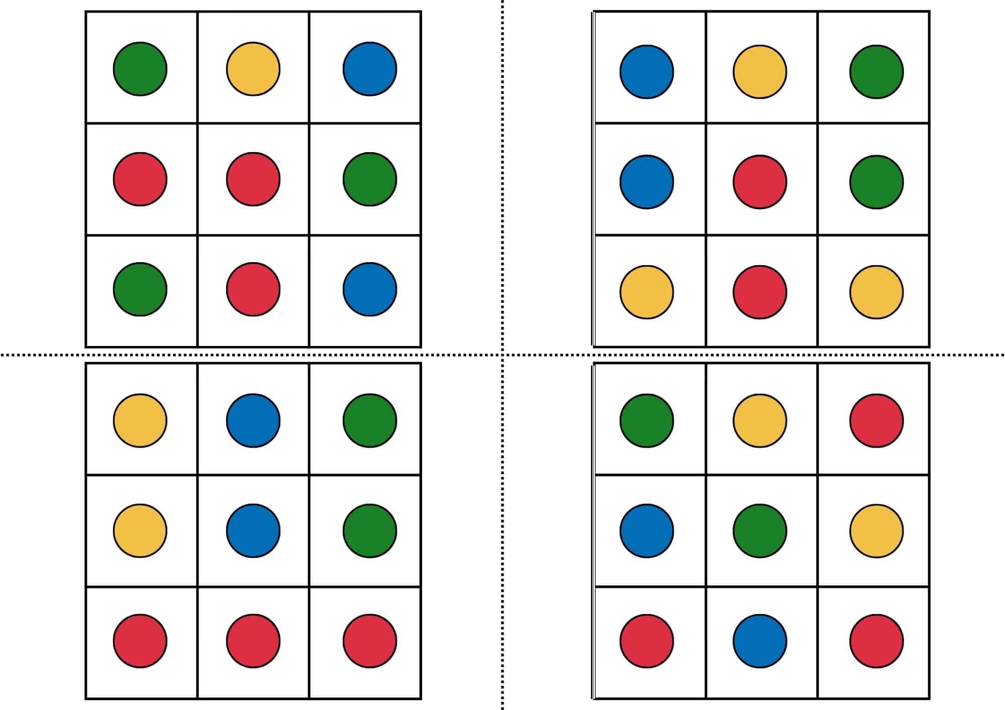 【知育シール貼り】見本と同じ模様を台紙に作って空間認知力向上